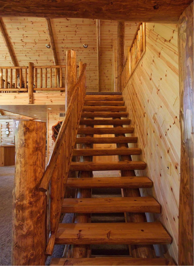 knotty pine stair railing Archives