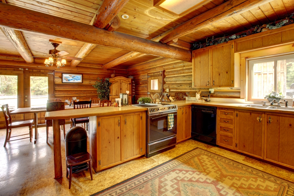 Log Home Kitchen Cabinetry Looks Great In A Variety of Cabinet Styles